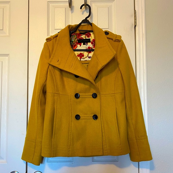 Steve Madden | Jackets & Coats | Steve Madden Dark Mustard Wool Coat ...